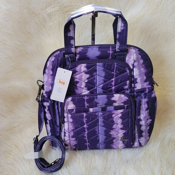 lug | Bags | Lug Canter 2 Convertible Tote Backpack Shibori Purple Rare ...